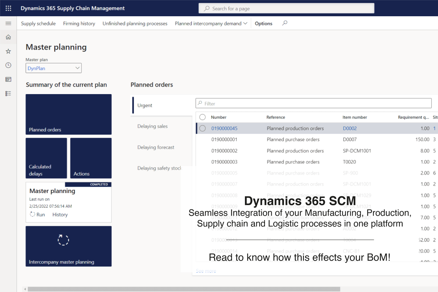 Microsoft Dynamics 365 SCM: An Efficient ERP System for your BoM ...
